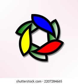 Colorful 6 Leaf Logo Vector Design Stock Vector (Royalty Free ...