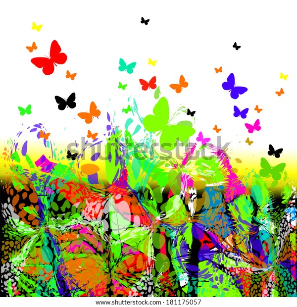 Colorful Abstract Butterfly Flying Vector Stock Vector (Royalty Free ...
