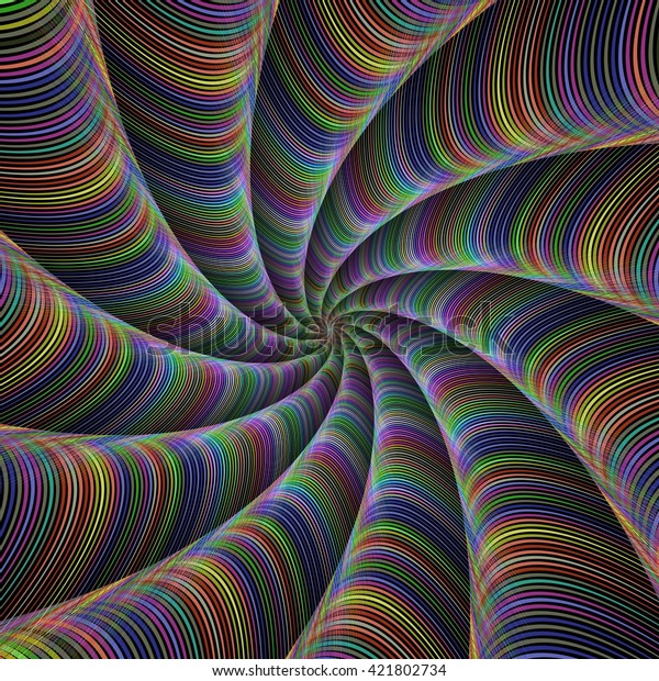 Colorful Abstract Computer Generated Spiral Fractal Stock Vector ...