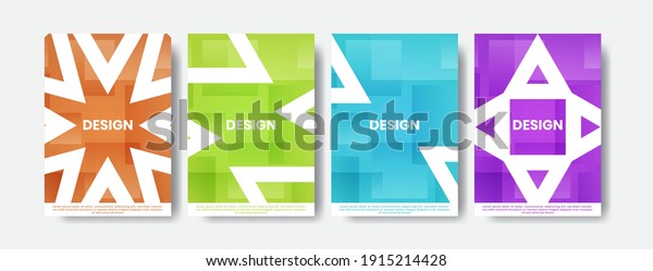 Colorful Abstract Cover Design Set Template Stock Vector (Royalty Free ...
