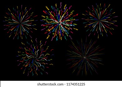 Colorful Abstract Festive Firework Shape Burst Stock Vector (Royalty ...