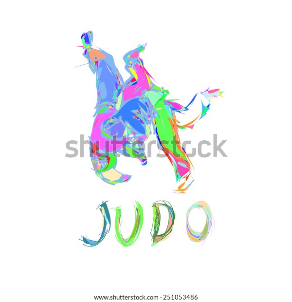 Colorful Abstract Judo Throw Logo Vector Stock Vector (Royalty Free ...