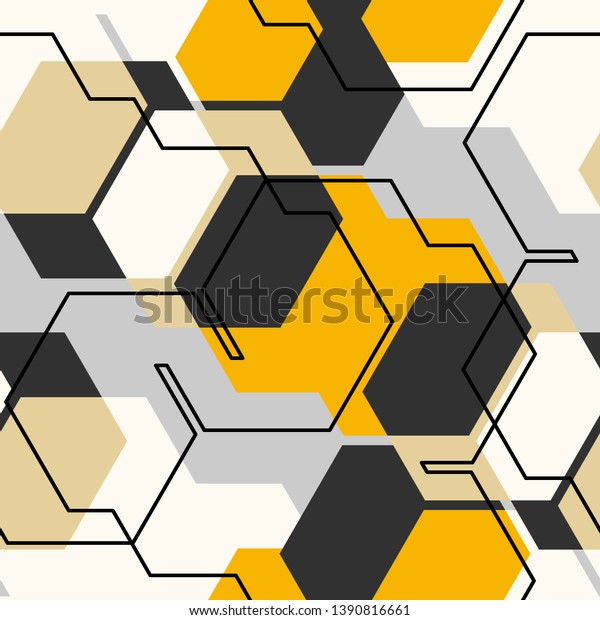 Colorful Abstract Messy Seamless Pattern Hexagon Stock Vector (Royalty ... Colorful Abstract Messy Seamless Pattern Hexagon Stock Vector (Royalty ...
