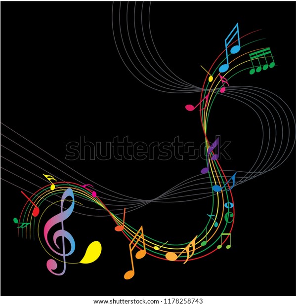 Colorful Abstract Music Notes On Rainbow Stock Vector (Royalty Free ...