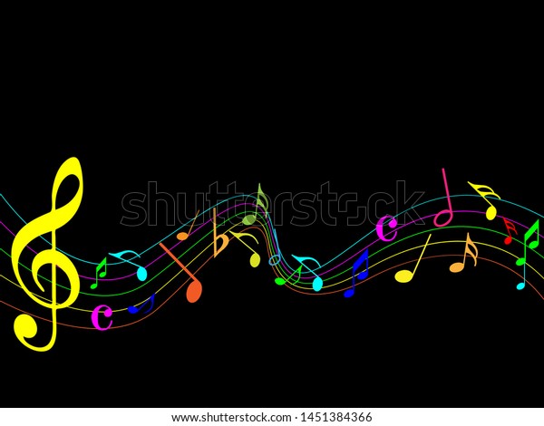 Colorful Abstract Music Notes On Rainbow Stock Vector (Royalty Free ...