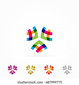 Colorful Abstract Networking Logo Stock Vector (Royalty Free) 687999775 ...