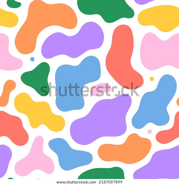 Colorful Abstract Organic Shape Print Seamless Stock Vector (Royalty ...