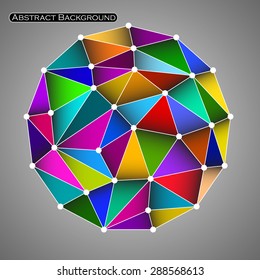 Colorful Abstract Polygonal Sphere Background Futuristic Stock Vector ...