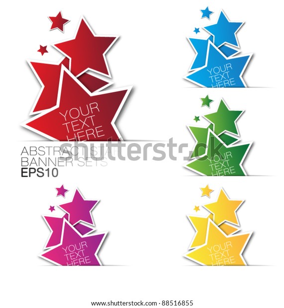 Colorful Abstract Star Banners Stock Vector (Royalty Free) 88516855 ...