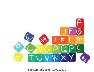 Colorful Alphabet Blocks Set Vector Illustration Stock Vector (Royalty ...