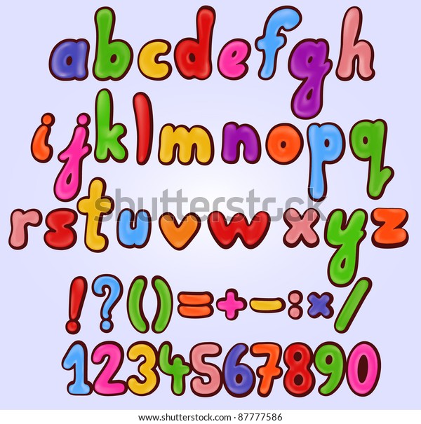 Colorful Alphabet Numbers Stock Vector (Royalty Free) 87777586 ...