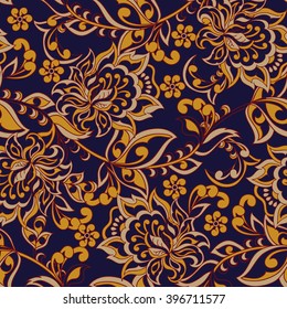 Colorful Antique Floral Pattern Vector Illustration Stock Vector ...