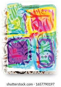 Colorful Arabic Calligraphy Pattern Many Colors Stock Vector (Royalty ...