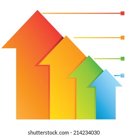 Colorful Arrow Chart Diagram Stock Vector (Royalty Free) 214234030 ...