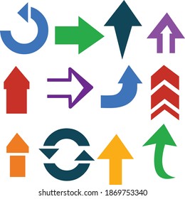 Colorful Arrows Direction Flow Chart Icons Stock Vector (Royalty Free ...