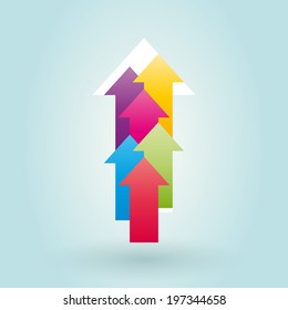Colorful Arrows Pointing Stock Vector (Royalty Free) 197344658 ...