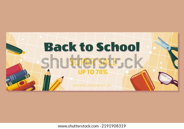 Colorful Back School Sale Offer Banner Stock Vector (Royalty Free ...