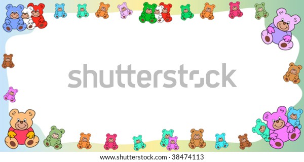 Colorful Background Teddies Landscape Format Stock Vector (Royalty Free ...