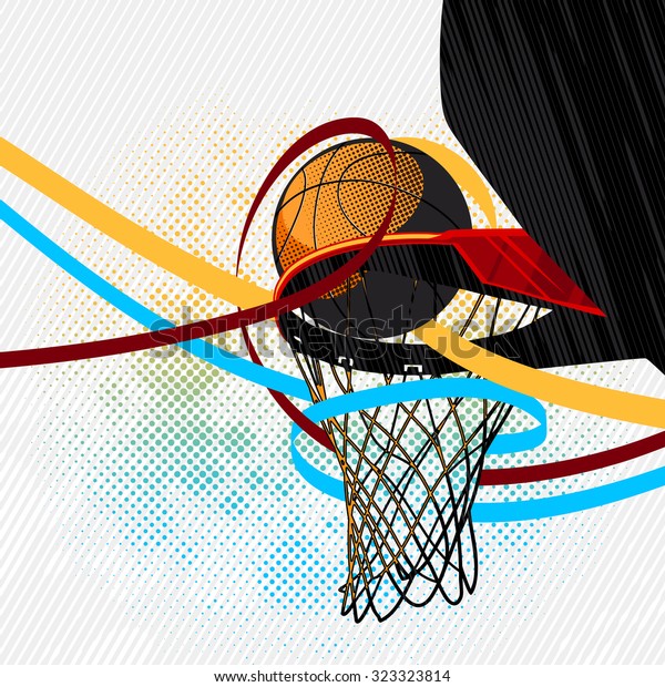 Colorful Basketball Background Stock Vector (Royalty Free) 323323814