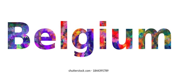 Colorful Belgium Text Vector Design Stock Vector (Royalty Free) 1844395789