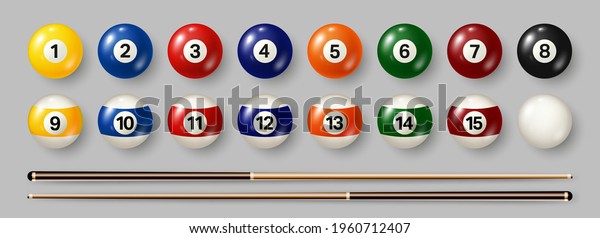 Colorful Billiard Pool Balls Numbers On Stock Vector (Royalty Free ...