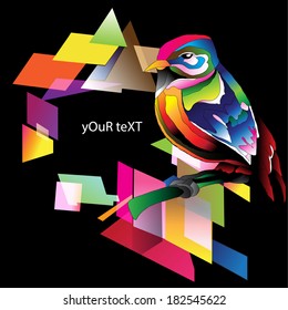 Colorful Bird Stock Vector (Royalty Free) 182545622 | Shutterstock