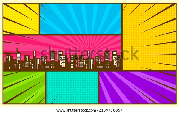 Colorful Blank Comic Cartoon Page Background Stock Vector (Royalty Free ...