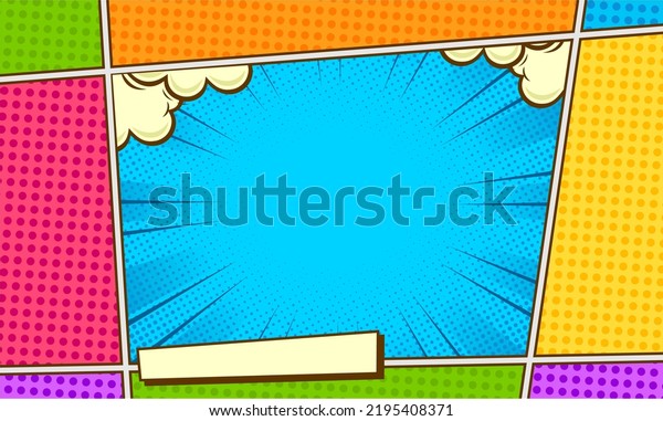 Colorful Blank Comic Cartoon Page Background Stock Vector (Royalty Free ...