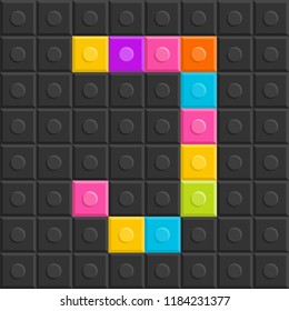 Colorful Block Number One Flat Design Stock Vector (Royalty Free ...