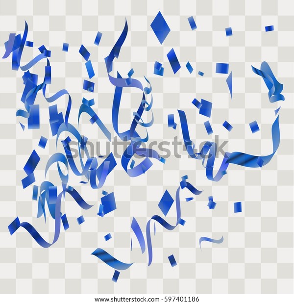 Colorful Blue Confetti Vector Festive Illustration Stock Vector ...