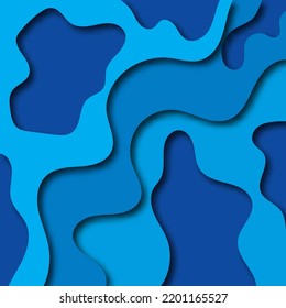 Colorful Blue Layer Cut Out Background Stock Vector (Royalty Free ...