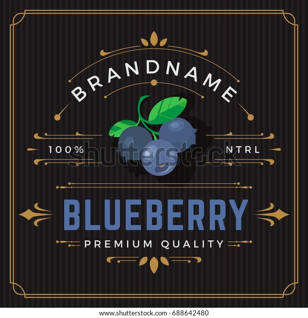 Colorful Blueberry Packaging Logo Design Element: เวกเตอร์สต็อก (ปลอด ...