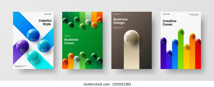 Colorful Booklet Vector Design Layout Set Stock Vector (Royalty Free ...