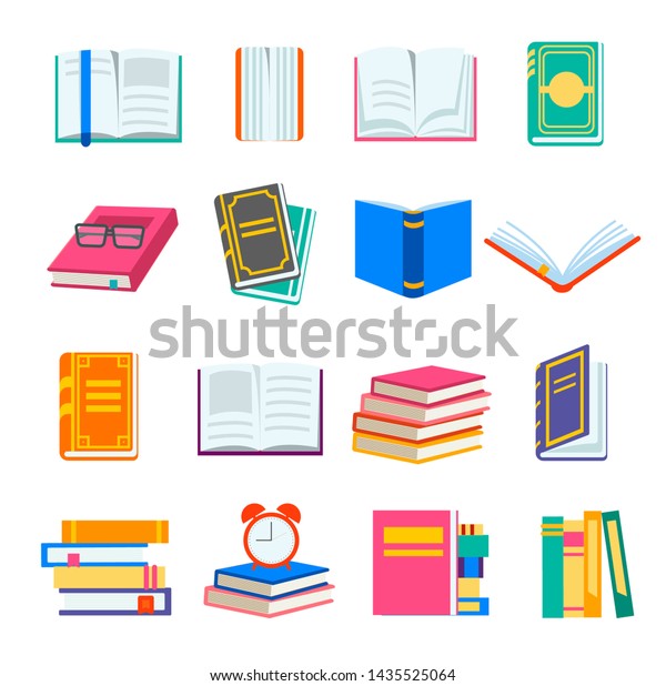 Colorful Books Set Vector Illustration Learn Stock Vector (Royalty Free ...