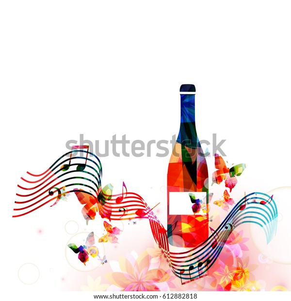 Colorful Bottle Music Notes Isolated Vector Stock Vector (Royalty Free ...