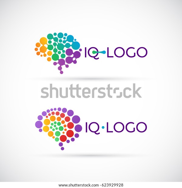 Colorful Brain Logo Made Circles Brain Stock Vector (Royalty Free ...