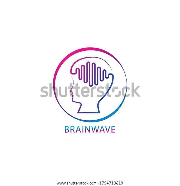 Colorful Brainwave Logo Design Template Outlined Stock Vector (Royalty ...