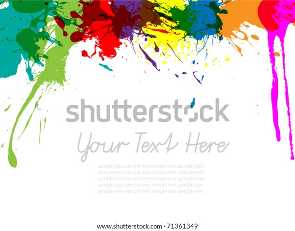 Colorful Bright Ink Splashes Stock Vector (Royalty Free) 71361349