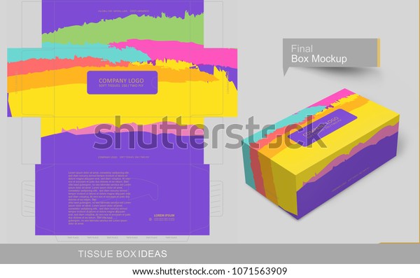 Colorful Brush Stroke Tissue Box Concept Stock Vector (Royalty Free ...