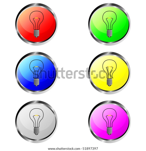 Colorful Bulb Vector Buttons Stock Vector (Royalty Free) 51897397 ...