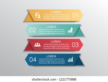 Vektor Stok Colorful Business Process Indicators Vector Infographic ...