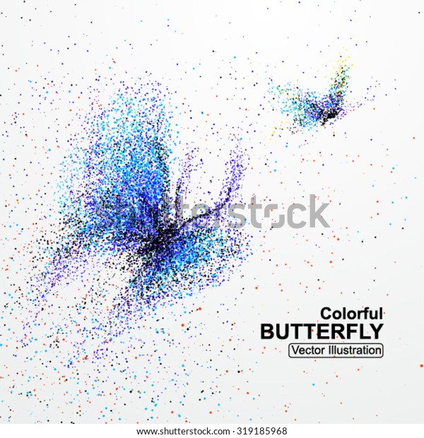 Colorful Butterfly Particles Vector Illustration Stock Vector (Royalty ...