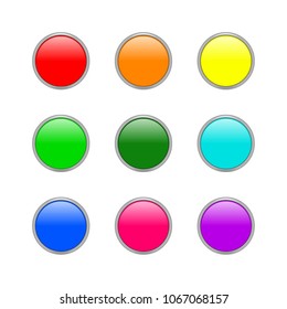 Set Blank Round Button Website 3d Stock Vector (Royalty Free) 594058409 ...
