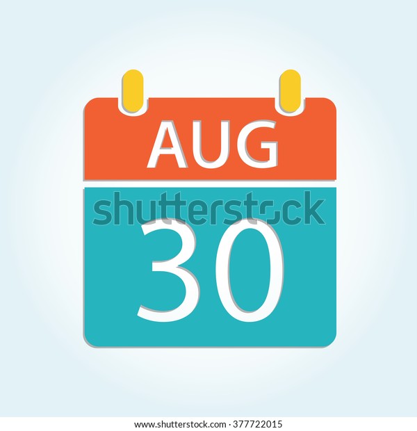 Colorful Calendar Icon Aug 30 Stock Vector (Royalty Free) 377722015 ...