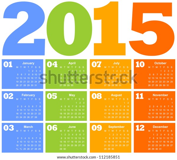 Colorful Calendar Vector Illustration Stock Vector (Royalty Free ...