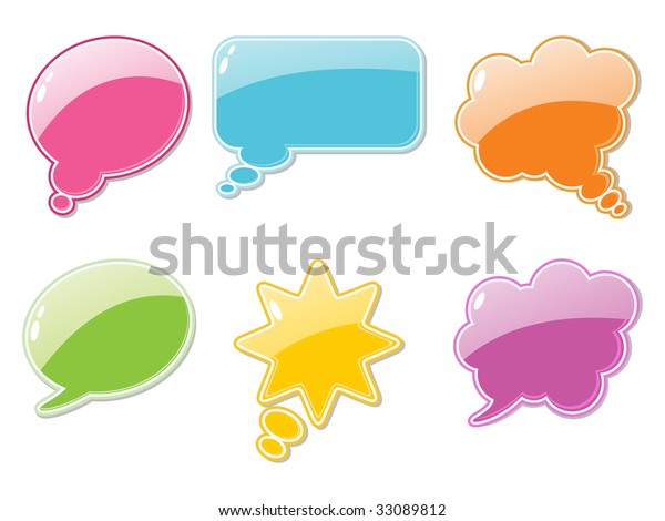 Colorful Callout Shapes White Background Stock Vector (Royalty Free ...