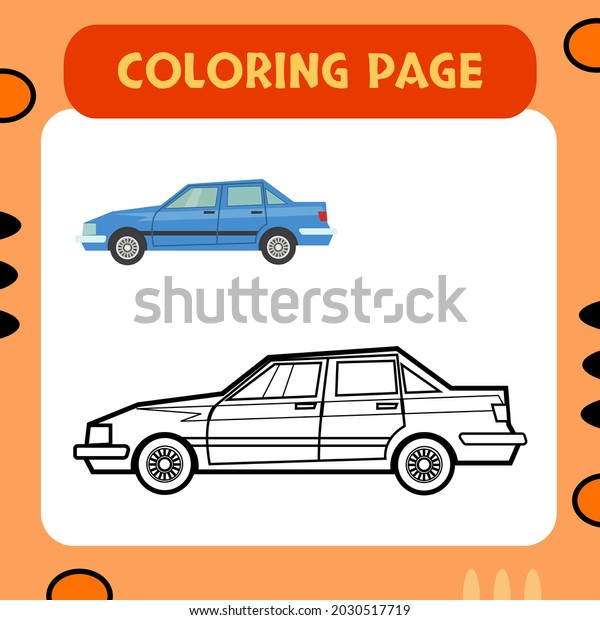 Colorful Car Coloring Page Vector Suitable Stock Vector (Royalty Free ...