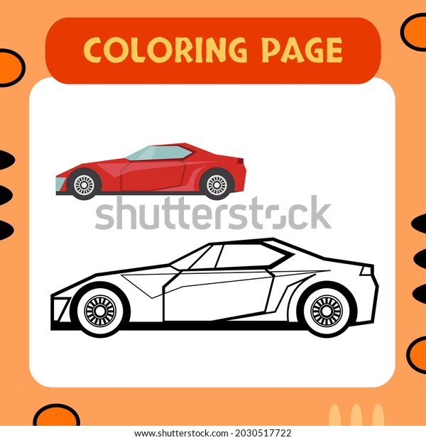 Colorful Car Coloring Page Vector Suitable Stock Vector (Royalty Free ...