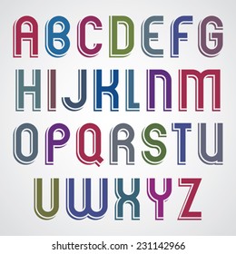 Colorful Cartoon Font Rounded Upper Case Stock Vector (Royalty Free ...