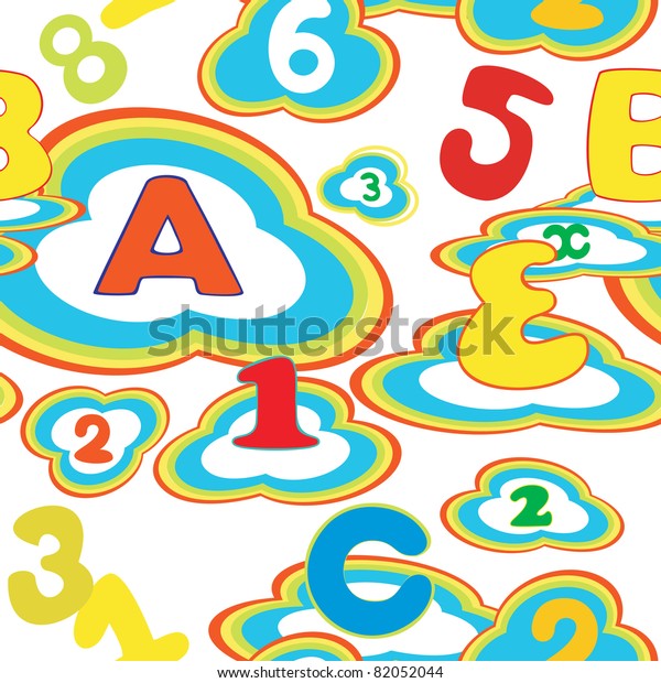 Colorful Cartoon Numbers Letter Pattern Vector Stock Vector (Royalty ...